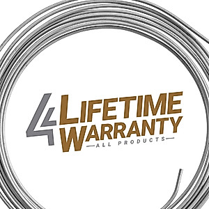 4LIFETIME Galvanized Steel Brake Line Kit - 3/16" x 25ft Replacement Set - Professional Grade OE Steel Tube, Corrosion-Resistant, Flexible 3/16 Brake Line – Comes with 16 Fittings for Easy Install