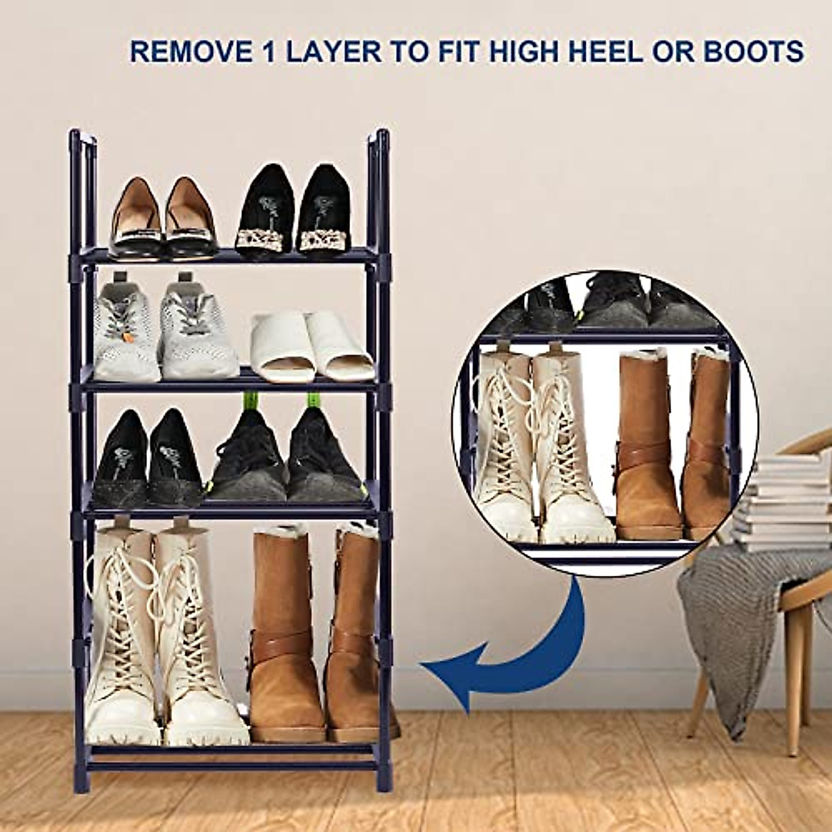 Mavivegue Shoe Rack, 8 Tier Large Shoe Rack Organizer 5 Tier Shoes Rack for Closet Entryway