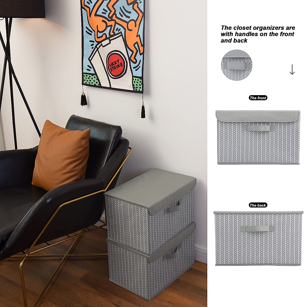 GRANNY SAYS Bundle of 2-Pack Hanging Organizer for Closet & 2-Pack Closet Storage Bins