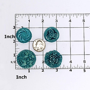 Flower Vintage Style Button Silicone Mold Fondant Chocolate Mint Resin Polymer Clay Jewelry Craft Mold