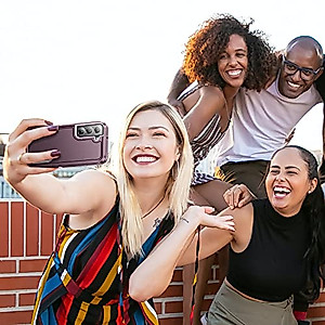 BaHaHoues for Samsung Galaxy S22 Case, Samsung S22 Phone Case with Built in Kickstand,Shockproof/Dustproof/Drop Proof Military Grade Protective Cover for Galaxy S22 5G 6.1 inch(Night Purple/Baby Pink)