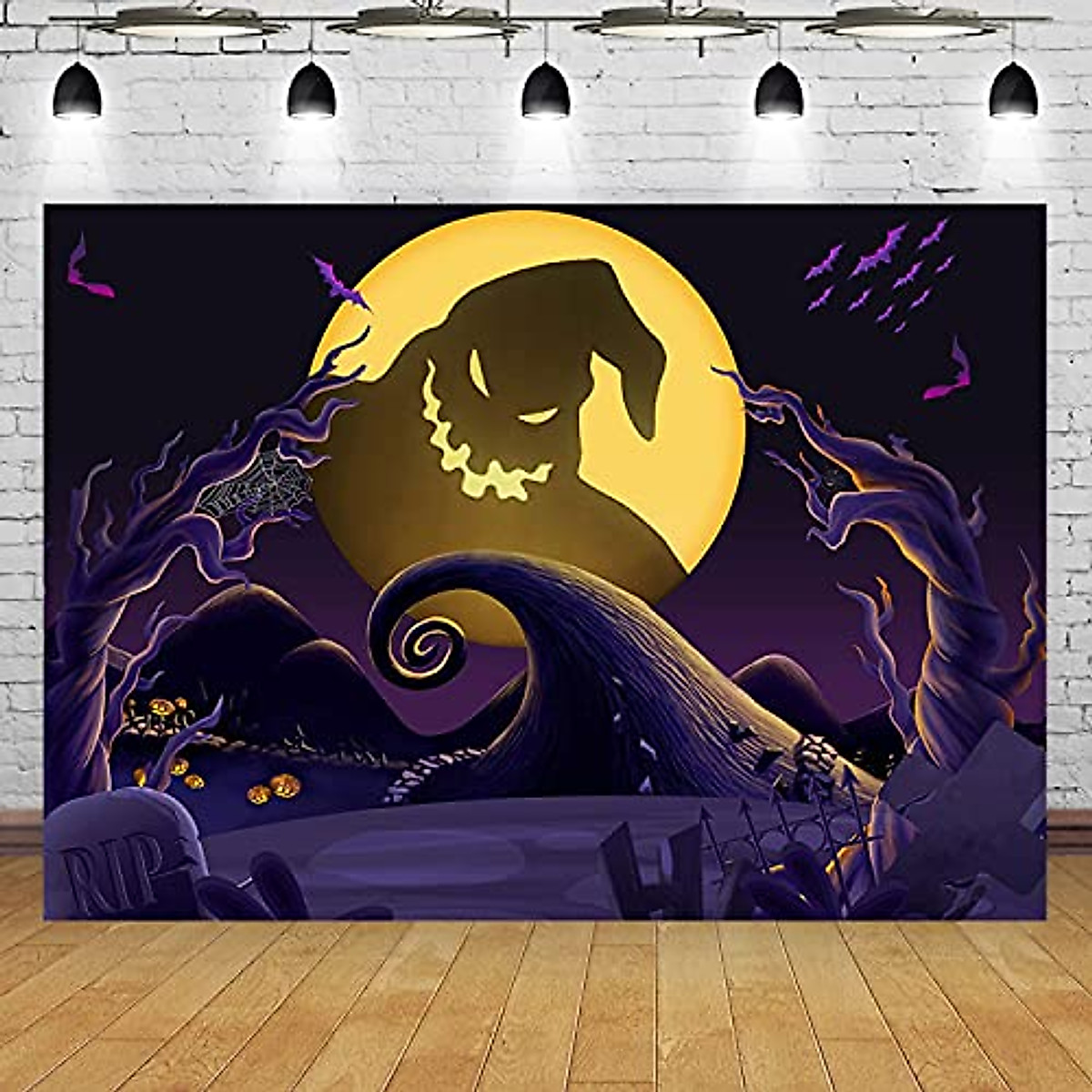 Maijoeyy 7x5ft Nightmare Before Christmas Backdrop Child Kid Halloween Backdrops for Photography Nightmare Before Christmas Props Halloween Party Backdrop Decoration