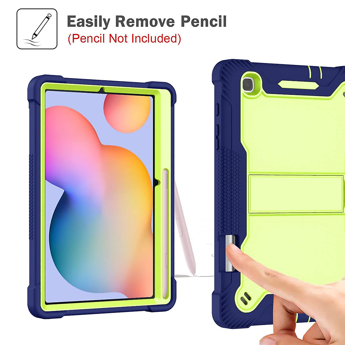 Vakarey for Samsung Galaxy Tab S6 Lite Case for Kids,for Samsung Tab S6 Lite Case 2022 10.4 Inch with S Pen Holder,Blue+Green