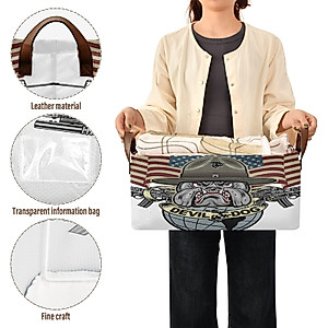 Exnundod Usa Flag Bulldog Storage Bins Organizer Devil Dog Shelves Storage Basket Foldable Cubes Storage Boxes with Handles Closet Organizer Basket for Bedroom Living Room Dorm