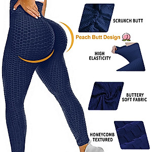 JGS1996 Womens Hidden Scrunch Butt Lifting Workout Leggings High Waist Tummy Control Booty Lift Gym Yoga Pants Tights
