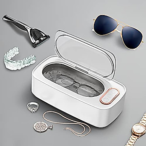 Ultrasonic Jewelry Cleaner, Professional Glasses Cleaning Machine 47kHz Ultrasonic Cleaner for Jewelry, Diamond Ring, Earring, Watches, Eyeglasses, Braces，ect