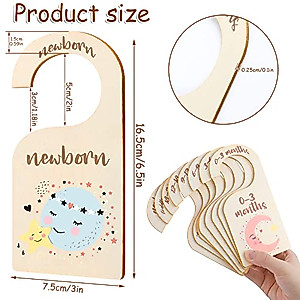 Baby Closet Dividers, 8 Pcs Double-Sided Wooden Baby Clothes Organizer from Newborn to 24 Month, Baby Clothes Dividers for Baby Room, Nursery, Daycare Wardrobe