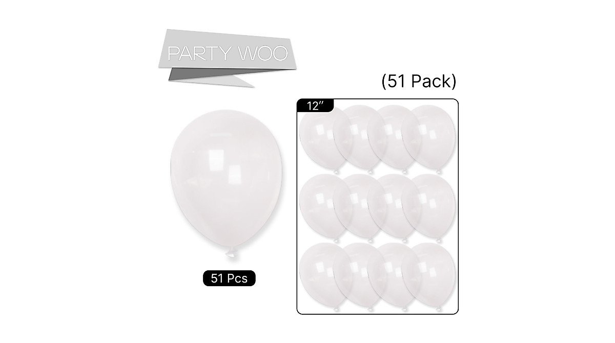 PartyWoo 51 pcs Clear Balloons for Every Celebration