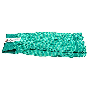 Rubbermaid Commercial Products Microfiber Tube Mop Head Replacement, Medium, 5-Inch Headband, Green, Heavy Duty Industrial Wet Mop For Floor Cleaning Office/School/Stadium/Lobby/Restaurant