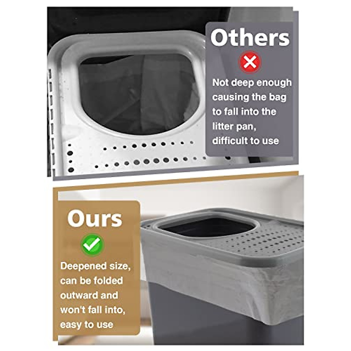 24 Pcs Litter Pan Liners Fit for Petmate Brand, Compatible with Top Entry Litter Pans Model, Durable Thickened Replacement Liner Bags for Disposal of Cat Waste