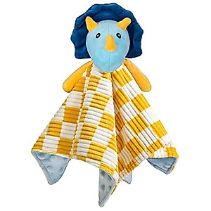 BEILIMU Baby Blanket+Dinosaur Security Blanket for Boys Girls 3D Checkerboard Grid Ultra- Soft Cozy Corduroy Toddler Blanket for Kids