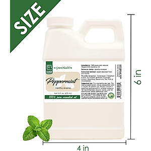 Peppermint 100% Pure Therapeutic Grade Essential Oil-16 fl oz, Perfect for Aromatherapy Diffusers, Candle Making, Soap Making