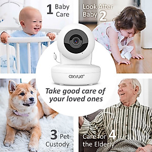Video Baby Monitor with 4.3" Display & Remote Pan Tilt Camera, Auto Night Vision & Temperature Display,1000ft Long Range, 2-Way audio Talk,12 Hours Battery, Power Saving Mode, Vox, Zoom in, No Wifi