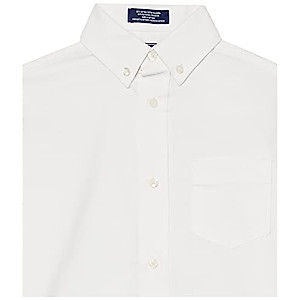 IZOD boys Long Sleeve Solid Button-down Oxford button down shirts, White, 12 US