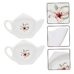 KICHOUSE 2pcs Tea Bag Saucer Ring Tray for Jewelry Keychain Holder Condiment Holder Tea Bag Holder for Cup Tea Bag Storage Tray Appetizer Plates Small Teabag Coasters Tea Coasters Container
