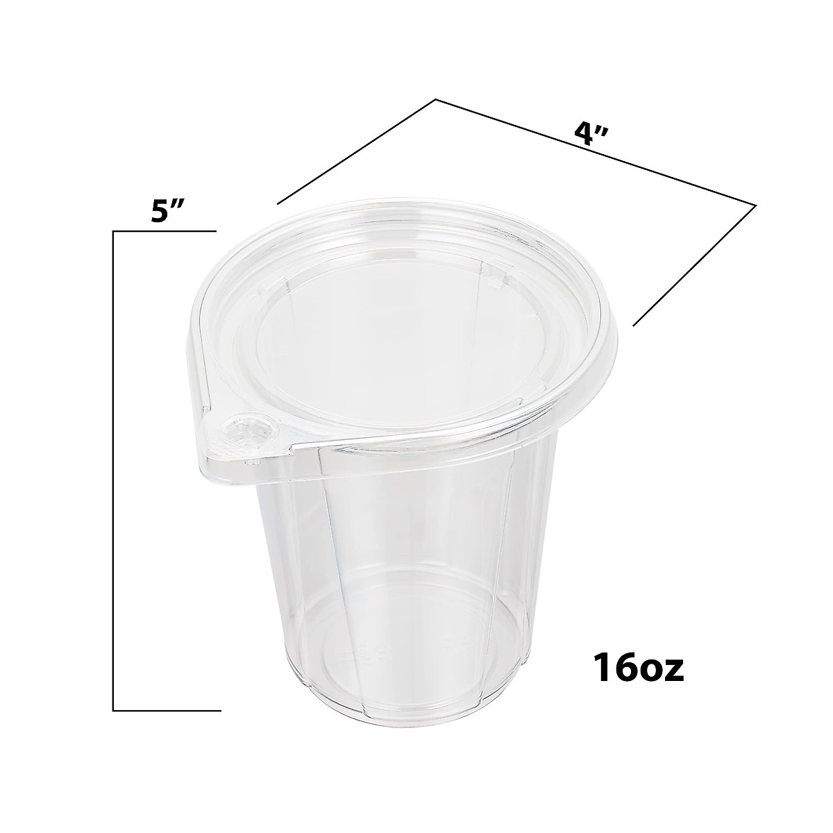 MT Products Plastic Parfait Cups with Lids 16 oz. - (20 Pieces) Tamper Evident Yogurt Containers - Clear Disposable Cups with Lids for Yogurt, Fruit, Cereal or Vegetables
