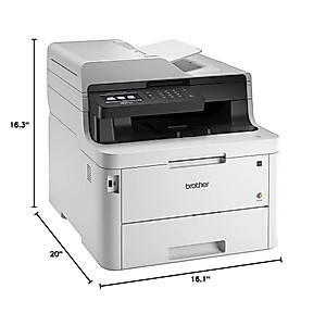 Brother MFC-L3770CDW Wireless Color All-in-One Laser Printer, Auto 2-Sided Printing, 3.7 Inch Color Touchscreen, Print Scan Copy, 30-Sheet Capacity, Bundle with JAWFOAL Printer Cable