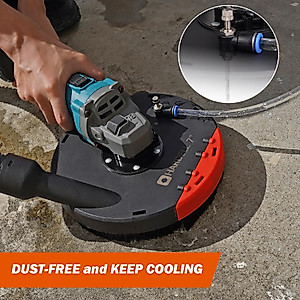 HARDELL 7 Inch Angle Grinder Dust Shroud(front cover of most 39mm-45mm), Dust Shroud for Angle Grinder with Convenient Snap-On Dust Connector and Water Hose Compatibility for Surface Grinding (180MM)