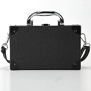 Ondeam Vintage Radio Shaped Bag,PU Elegant Evening Crossbody Handbag for Women(Black)