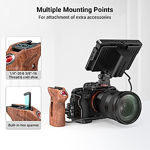 SmallRig Threaded Side Handle with Record Start/Stop Remote Trigger with 3 Control Cable for Sony Cameras, for Panasonic Cameras, for Fujifilm Cameras, for Z CAM Cameras 3323