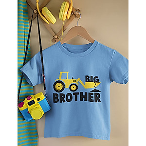 Construction Tractor Big Brother Shirt Pregnancy Baby Announcement Gifts for Boys Sibling Toddler Kids T-shirt 3T California Blue