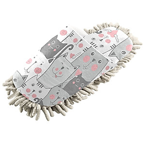 Lucky Cat Mop Slippers Shoes Cover for Floor Cleaning Washable Dust Dirty Hair Cleaners Microfiber Mop Socks for Kitchen House Office
