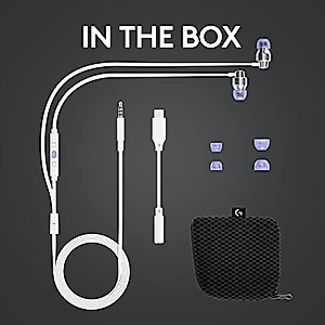 Logitech G333 Gaming Earphones with Dual Audio Drivers, in-line mic and Volume Control, Compatible with PC/PS/Xbox/Nintendo/Mobile with 3.5mm Aux or USB-C Port - White (Renewed)