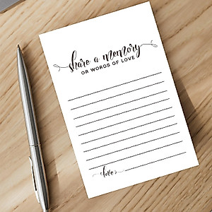 Share a Memory Cards, Celebration of Life Decorations, Funeral Guest book, Memorial Guest Book for Weddings, Showers, Birthdays, Celebration of Life, Going Away, Graduation, Pack of 50, 4" x 6"