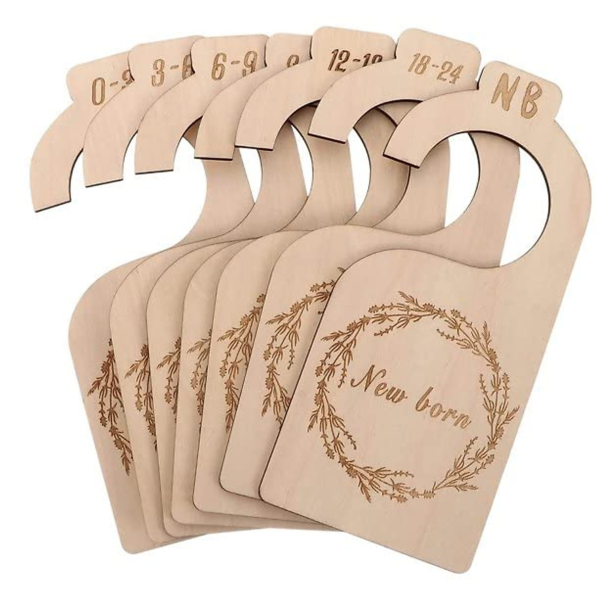 (7 Pieces) Baby Closet Dividers, Adventure Baby Closet Dividers By Month, Nursery Closet Organizer Wooden Newborn Wardrobe Divider Kids Clothes Divider to Arrange，from Newborn to 24 Month