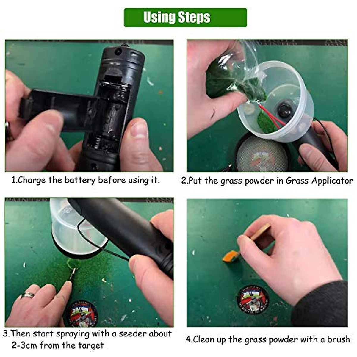 Static Grass Flocking Applicator，Mini Electrostatic Flocking Machine，Portable ABS Flocking Machine for DIY Scenic Mini Terrain Builds Modelling Sand Table Train Wargames Model Railroad Diorama Scale