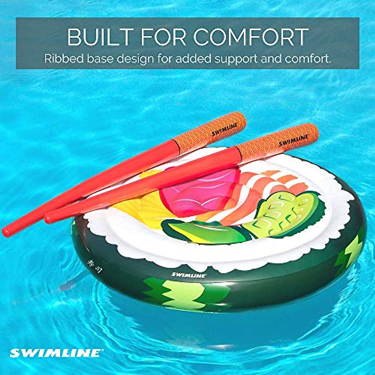 Swimline Futomaki Sushi Floating Island With Doodle Chopsticks Set 60"