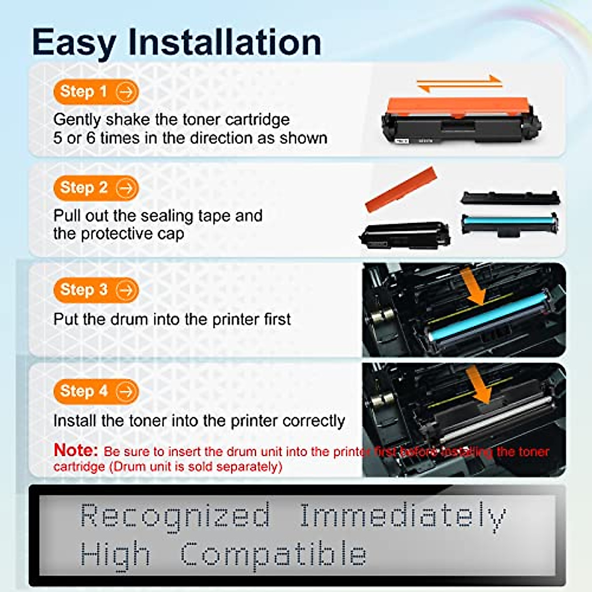 TESEN 17A CF217A Compatible Toner Cartridge Replacement for HP 17A CF217A for HP Pro M102w M102a MFP M130fw M130nw M130fn M130a Printer 2 Packs Black with CHIP