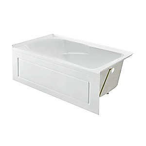 Swiss Madison Well Made Forever SM-AB560, Concorde 60 in. x 32 in. Acrylic Glossy White, Alcove, Integral, Right-Hand Drain, Apron Bathtub