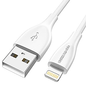 UNBREAKcable iPhone Charging Cable - 2M Apple MFi Certified: Lightning Cable for iPhone X/XS/XS MAX/XR, iPhone 8/8 Plus, iPhone 7/7 Plus, iPhone 6/6S/6 Plus/6S Plus, iPhone 5/5S/5C/SE, iPad - White