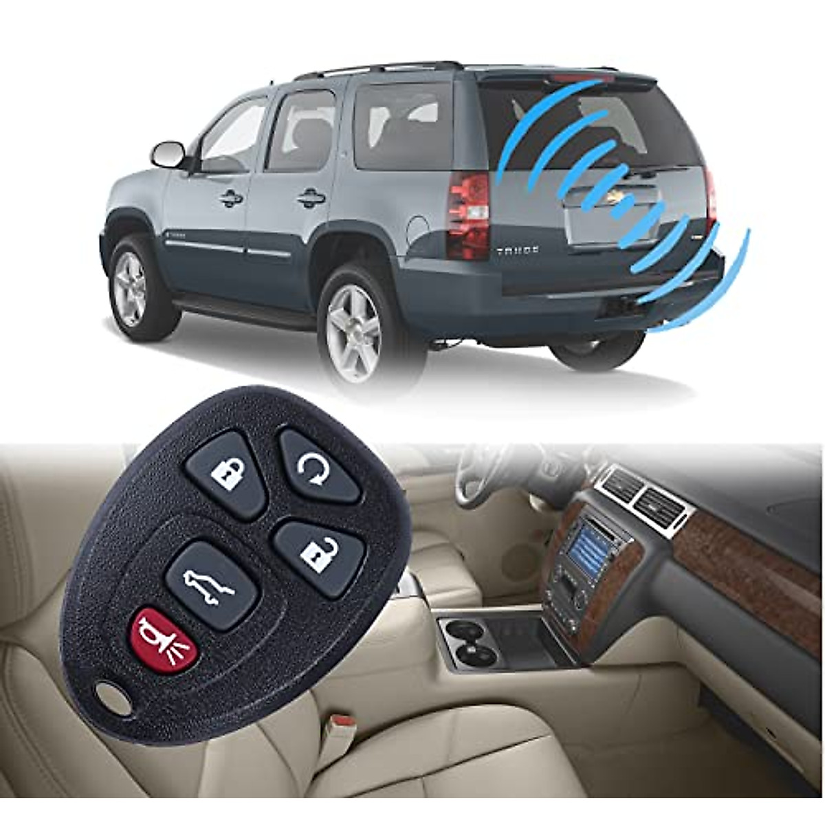 Keyless Entry Remote Control Car Key Fob for 2007-2016 Chevy Suburban Tahoe Traverse/Buick Enclave/GMC Acadia Yukon/Cadillac Escalade FCCID: OUC60270 OUC60221(5Btn 2 Pcs)