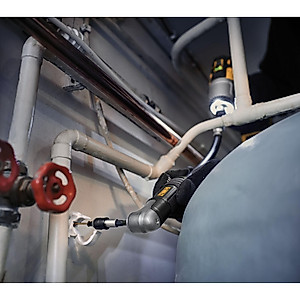 DEWALT Right Angle Drill Adaptor, FlexTorq, 4-in-1 System, Compact, Straight Flexible Shaft, 12-Inch (DWAMRASETFT)