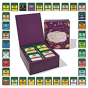 VAHDAM, Assorted Tea Bags Sampler - 40 Flavors, 40 Tea Bag | Tea Bags Variety Pack - Herbal Tea, Green Tea, Chai Tea, Black Tea in Tea Assortment Gift Set, Tea Bags Variety Pack