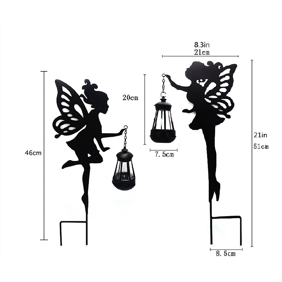 WHYSFX 2pcs LED Solar Flower Fairy Lantern Light Waterproof Outdoor Garden Lawn Stakes Lamps Yard Art for Home Courtyard Decoration Lawn lamp