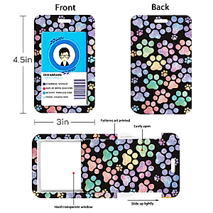 Dog Cat Paw Lanyards for Id Badges and Keys, Cute ID Badge Holder with Lanyard, Silicone Beaded Breakaway Lanyard for Women Teacher Nurse, ID Card Holder Name Badge, Lanyard Keychain