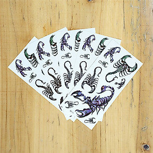 COKOHAPPY 5 Sheets Temporary Tattoo 3D Scorpion for Women Men Lower Back Shoulder Neck Arm