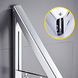 Luckystar Folding Stainless Steel Wall-Mounted Retractable Drying Rack, Aluminum and Silver Folding Drying Rack, Household Storage Box,Easy to Install