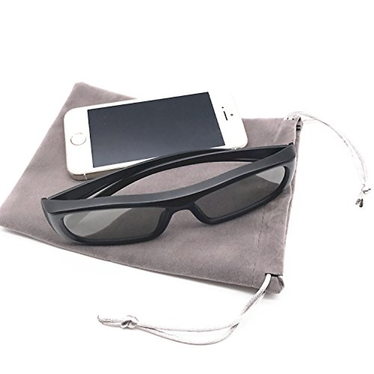 Lady Seven 6pcs 7" X 5" Velvet Cloth Jewelry Pouches/Drawstring Bags (Black and Gray)