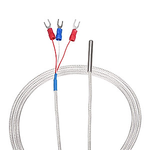 uxcell PT100 RTD Temperature Sensor Probe 3 Wires Cable Thermocouple Stainless Steel 300cm(9.8ft) (Temperature Rang: -50 to 200C)