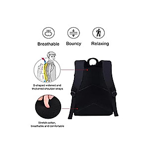 QQQQQ Cartoon Anime Sundrop Fnaf 3 Piece Backpack Lunch Bag Shoulder Bag Pencil Bag For Teen Fashionblack, One Size