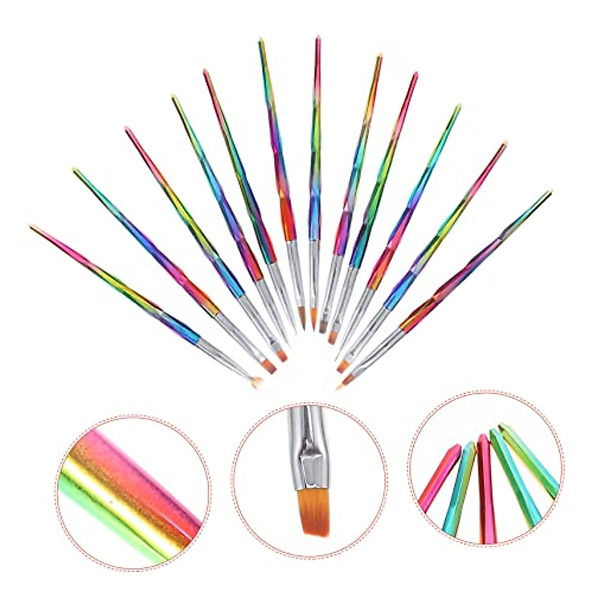 Polish Nail Brush 12Pcs nail art brush de uñas acrilicas nail brush acrylic manicure supplies Nail Painting Brushes nail painting brush pen cuticle nail cleaning brush Nail Pen