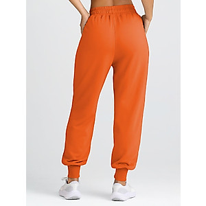 Yovela Sweatpants Women Baggy High Waisted Sweat Pants Fall Clothes Casual Joggers Y2k Aesthetic 2025 Winter Spring Fashion Trendy Warm Outfits Cute Comfy Tall Trousers with Pockets Orange L