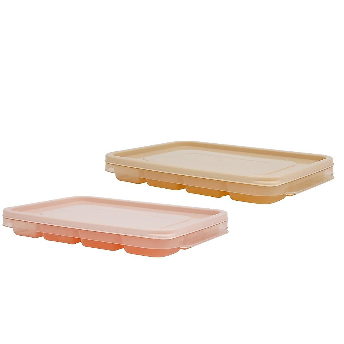 Dr.HOWS YU COLD & FREEZER CONTAINER Stackable Portable Freezer Storage Containers, Meal Prep, Lunch for Child, Microwave safe, BPA-Free 1 piece (12 COMPARTMENT CONTAINER - LIGHT BEIGE)