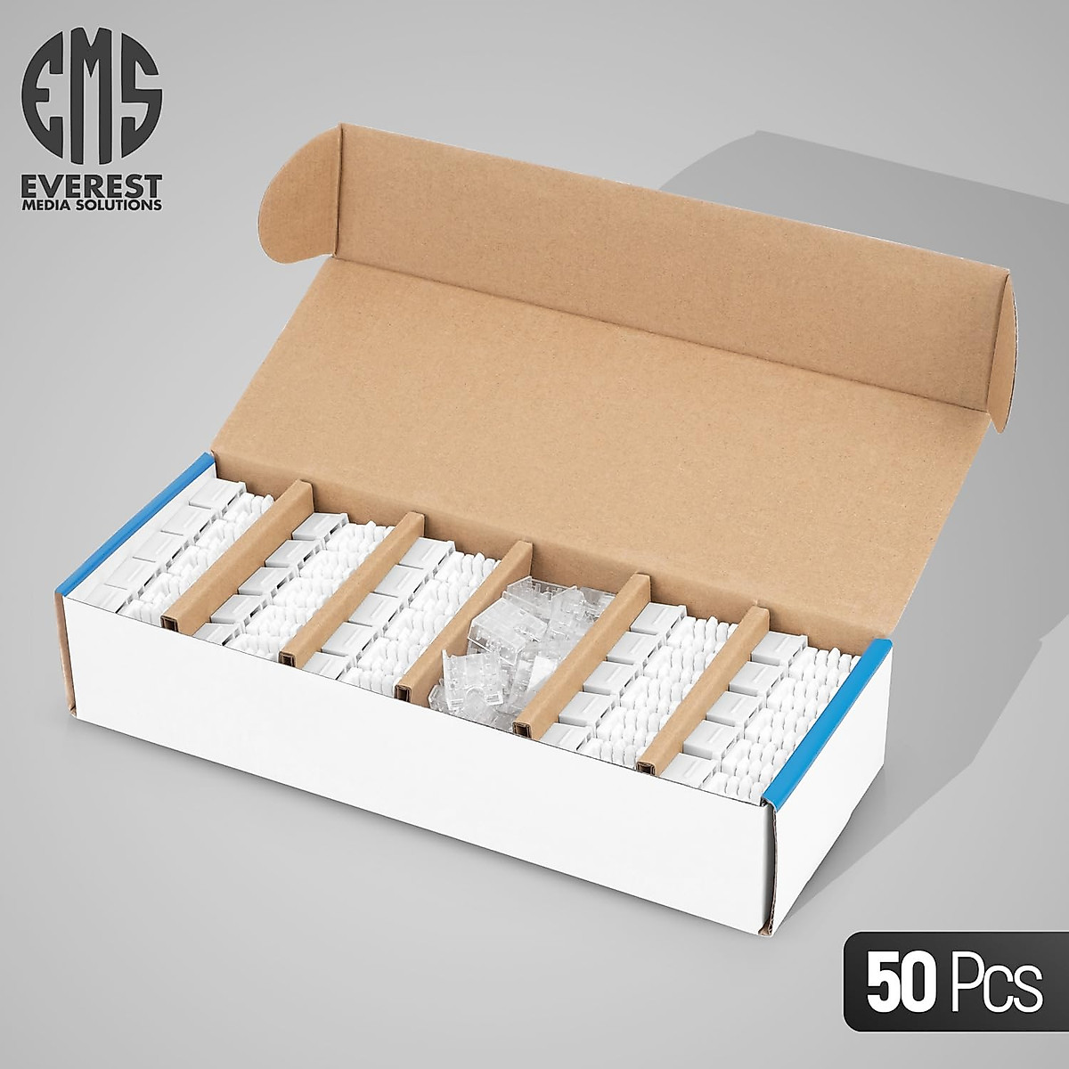 Everest Media Solutions Bundle – 2 Items: easyJACK - Speed Termination Tool + 50 Pack of RJ45 CAT6 UTP Keystone Jacks - White