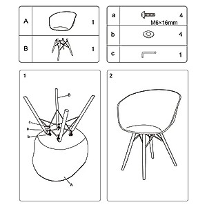 CangLong Upholstered Mid Century PP Modern Dining Armrest Living Room Makeup Side Chairs with Wooden Legs, set of 2, Grey 3