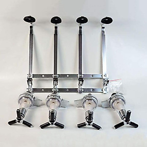 4 Bottle Liquor Dispenser, Wall Mounted Spirit Drinks Stand Optic, Spring-Loaded Wine Dispenser Stand Drinking Pourer Bottle Holder